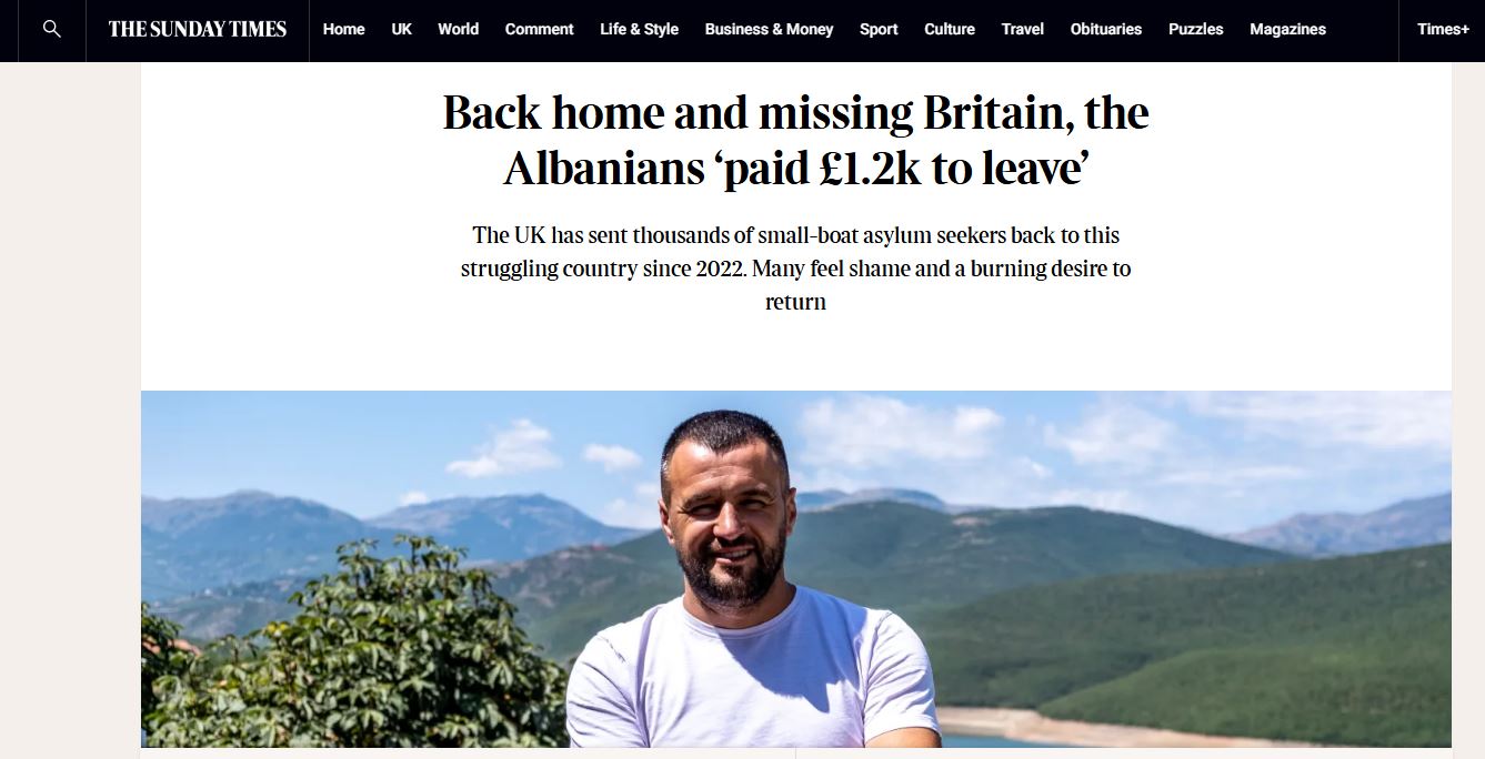 “Anglia ka mbaruar”/ Sunday Times, shqiptarët kthime vullnetare nga ...