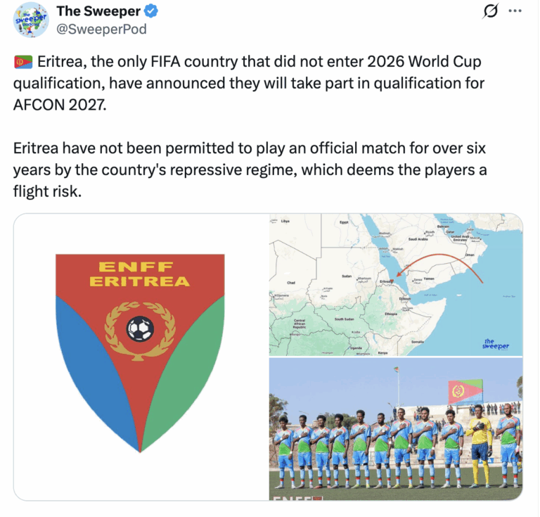 Çudia afrikane, pas 7 vitesh Eritrea vendos të luaj futboll, e kishte ...