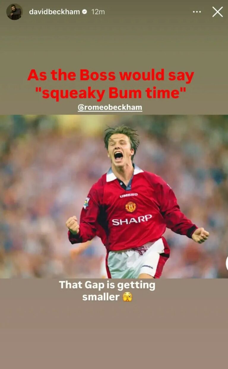 “Je mirë, Romeo?”, David Beckham tall të birin pas fitores së United ...