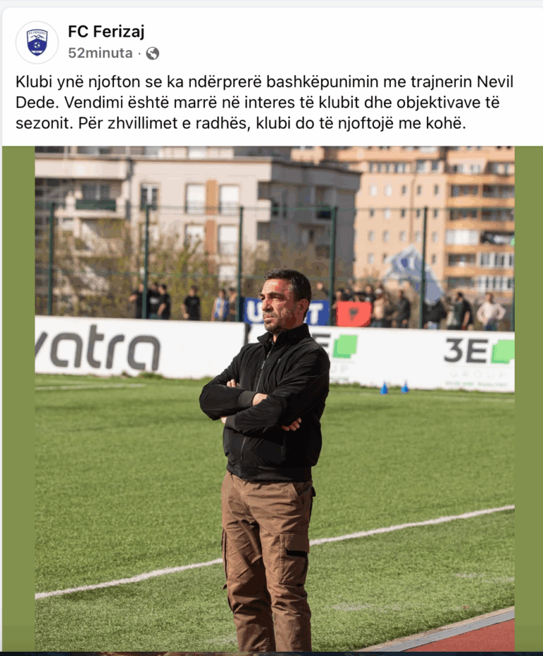 Zyrtare/ Nevil Dede mbyll aventurën me klubin e Ferizaj në Superligën e ...