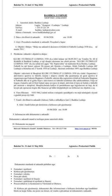 EKSKLUZIVE / Dështon ankandi për KF Lushnjen: Zero oferta për 98 mijë ...